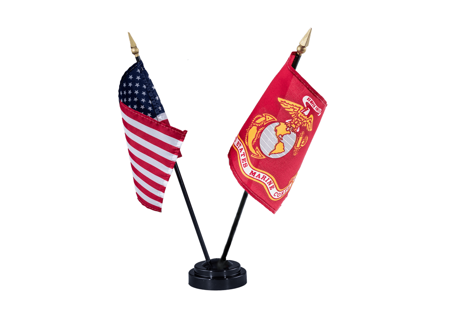 US & USMC Mini Flag Set - The Marine Shop