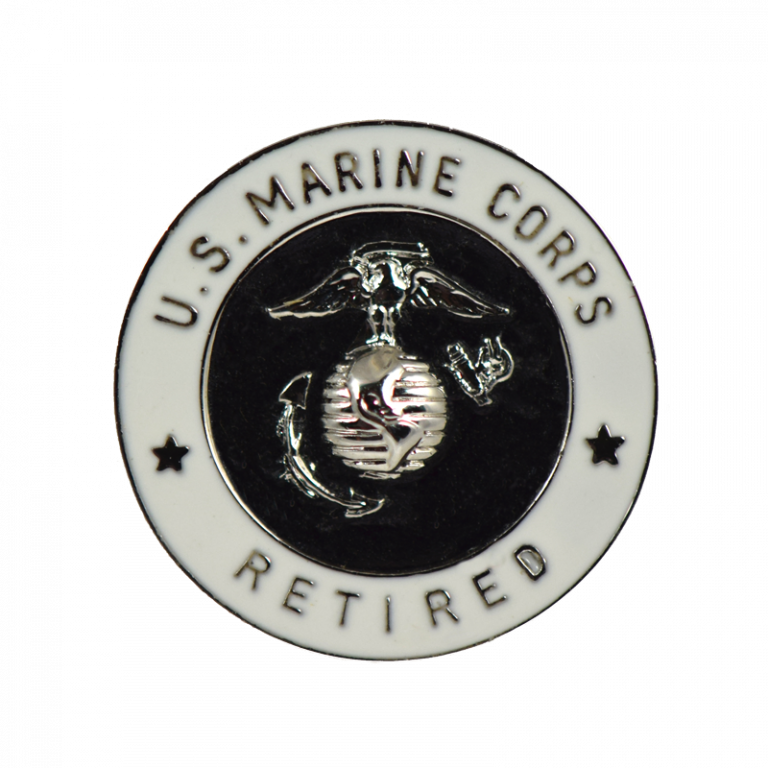 USMC Retired Silver Lapel Pin - The Marine Shop