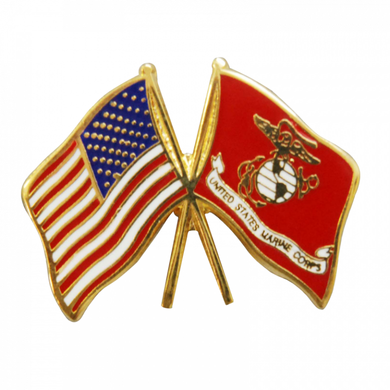 Crossed US & USMC Flags Tie Tack - The Marine Shop