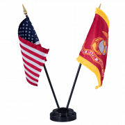 US & USMC Mini Flag Set - The Marine Shop