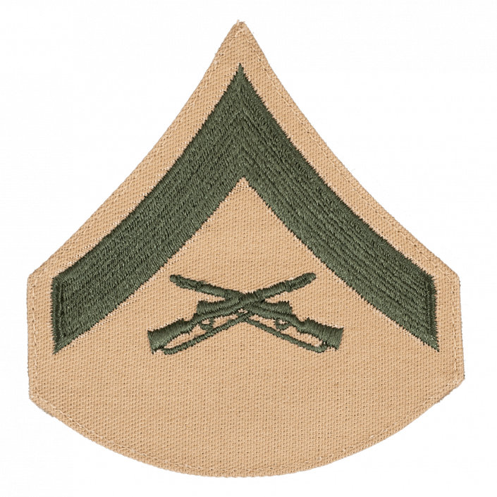 LCPL E3 Khaki Chevrons - The Marine Shop