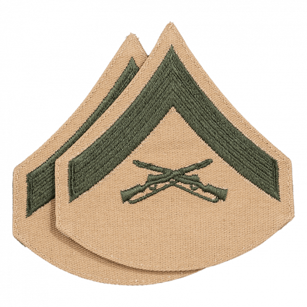 LCPL E3 Khaki Chevrons - The Marine Shop