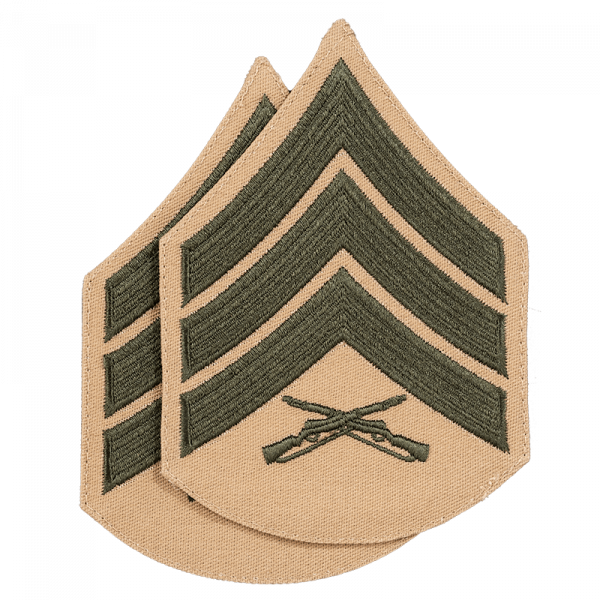 SGT E5 Khaki Chevrons - The Marine Shop