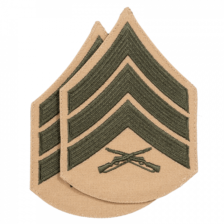 SGT E5 Khaki Chevrons - The Marine Shop