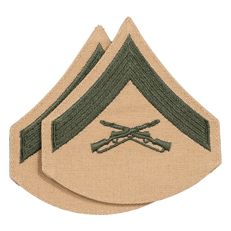 LCPL E3 Female Khaki Chevrons - The Marine Shop