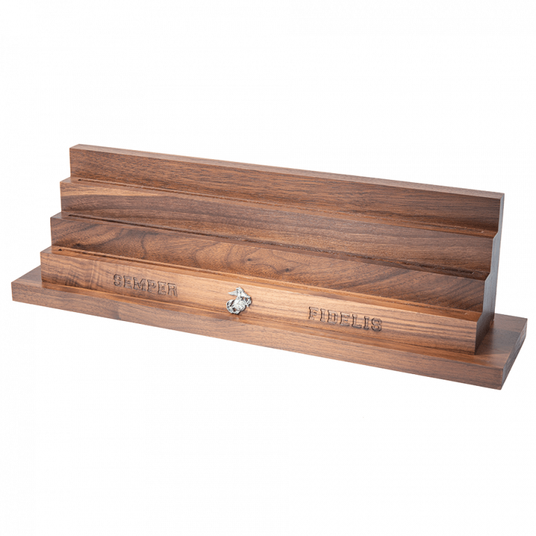 Three Tier Coin Stand with Semper Fidelis and EGA - The Marine Shop