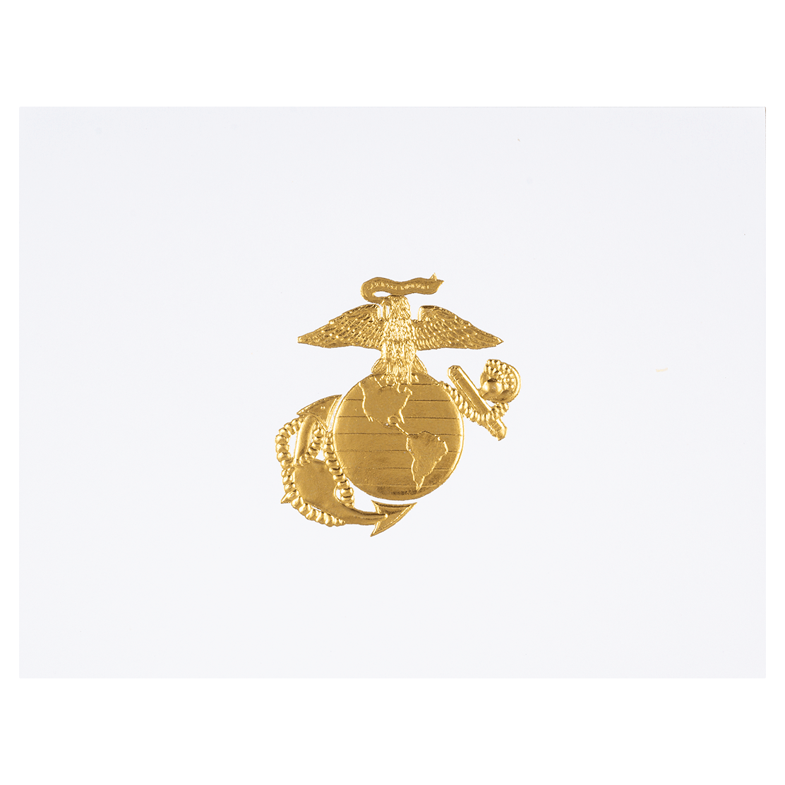 White Notecards with Gold Embossed EGA - The Marine Shop