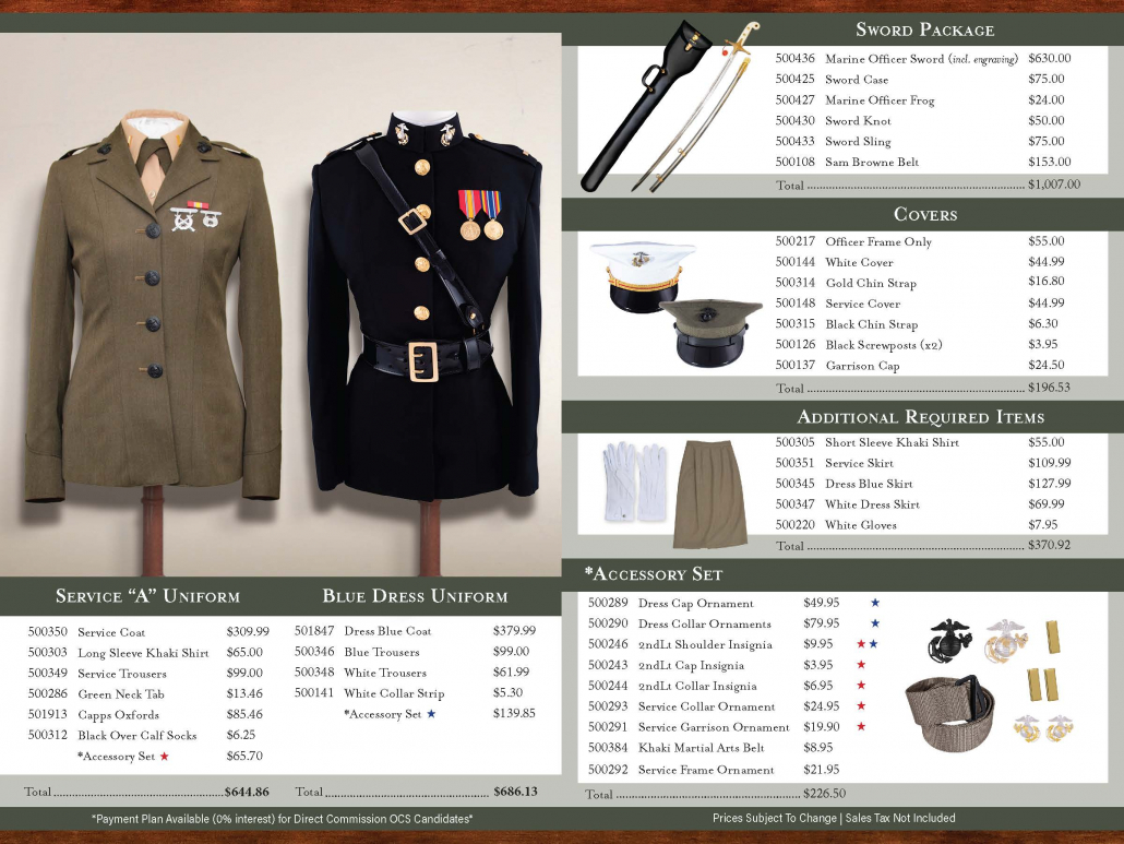 2022 Uniform Brochures - The Marine Shop