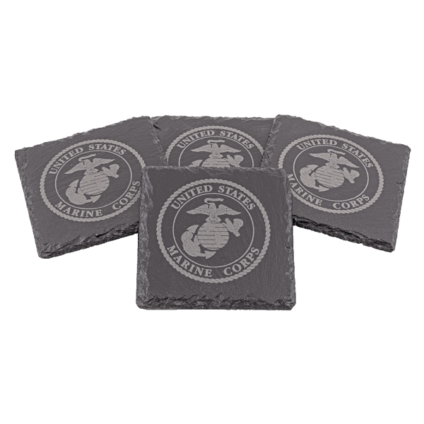 USMC Slate Coaster Set - The Marine Shop