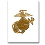 White Notecards with Large Gold EGA (Set of 10) – The Marine Shop